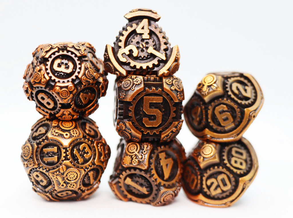 Airship Gears: Drifting Dirigibles - Metal RPG Dice Set