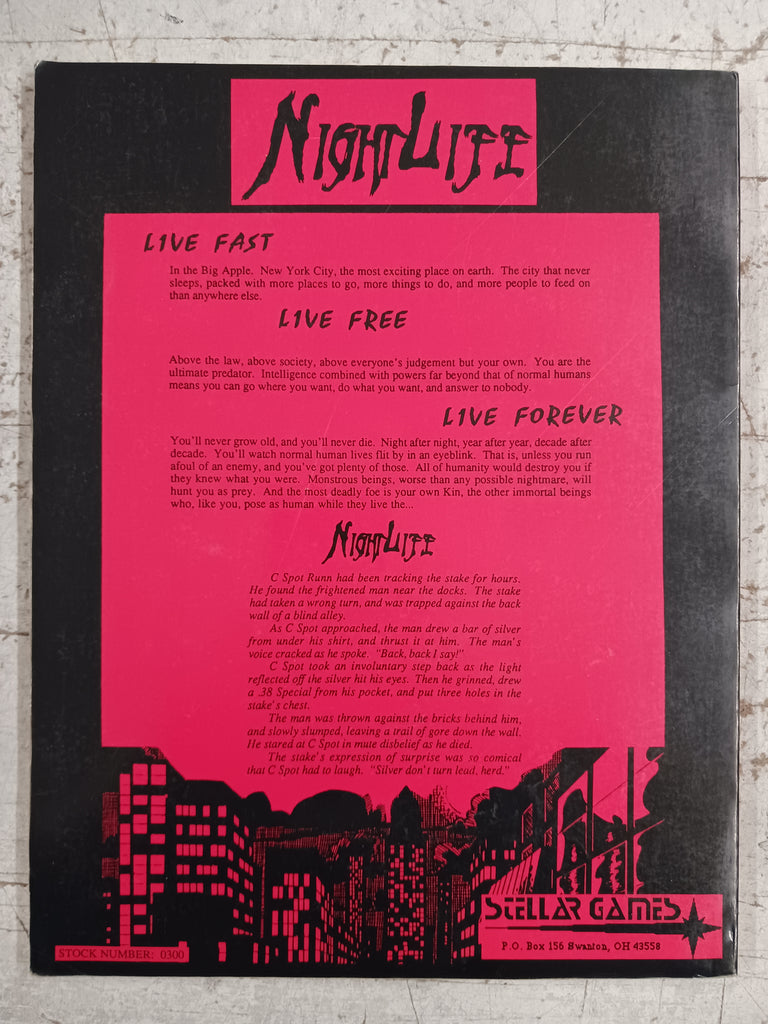 Used - RPG Nightlife the Role-Playing Game of Urban Horror 2nd Edition